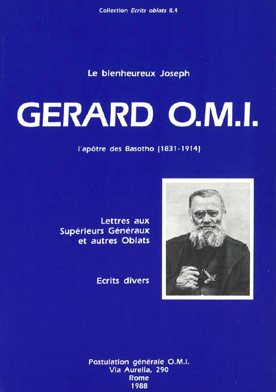 Le bienheureux Joseph GERARD O.M.I. | Lettres aux Supérieurs Généraux ...